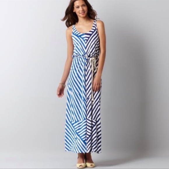 LOFT | Dresses | The Loft Nautical Striped Midi Dress | Poshmark
